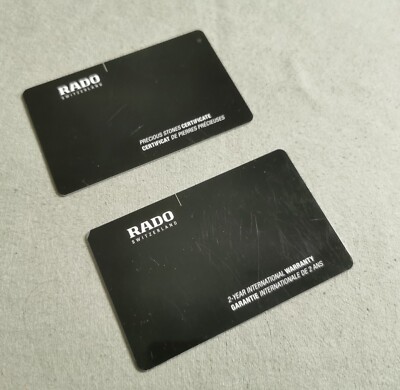Rado Pair Vintage Warranty Cards and Precious Stones Good Condition | eBay