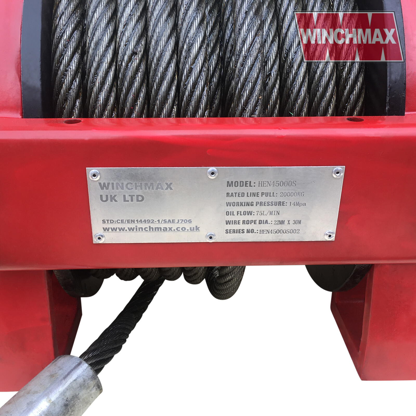 WINCHMAX HC Hydraulic HGV Recovery Winch 45,000lb, Steel Rope & Safety ...