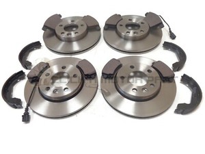 VW TRANSPORTER T5 03-09 FRONT & REAR BRAKE DISCS & PADS + HAND BRAKE ...