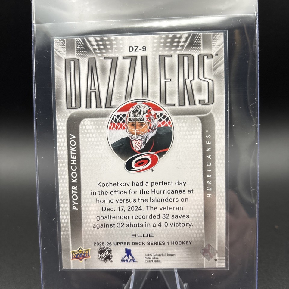 2025-26 Upper Deck Pyotr Kochetkov #DZ-9 Blue Carolina Hurricanes Ice ...