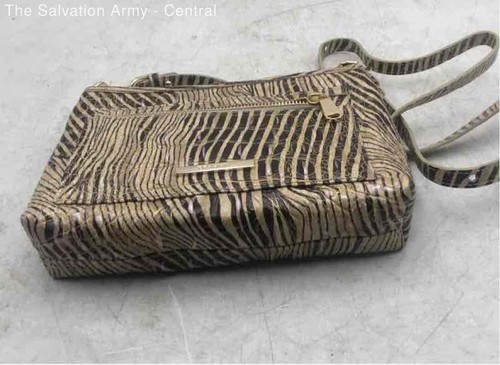 Brahmin Womens Tan Brown Zebra Print Adjustable Strap Travel Crossbody ...