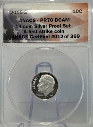 2015-S US Mint Silver Roosevelt Dime ANACS PR70 DEEP CAMEO *A First ...