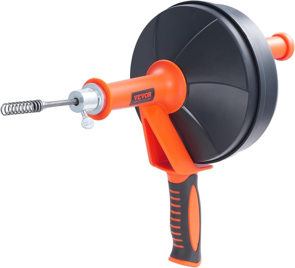 VEVOR Drain Auger 25Ft, Plumbing Snake with Drill Attachment, Plumbers ...