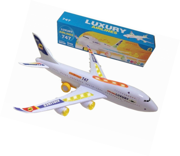 Boeing Airplane Toy 747 Plane With Lights Sounds Bump and Go Kids ...