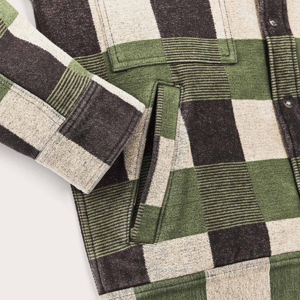 Filson Beartooth Camp Jacket NWT Cinder Olive Check 13oz Cotton Snap ...
