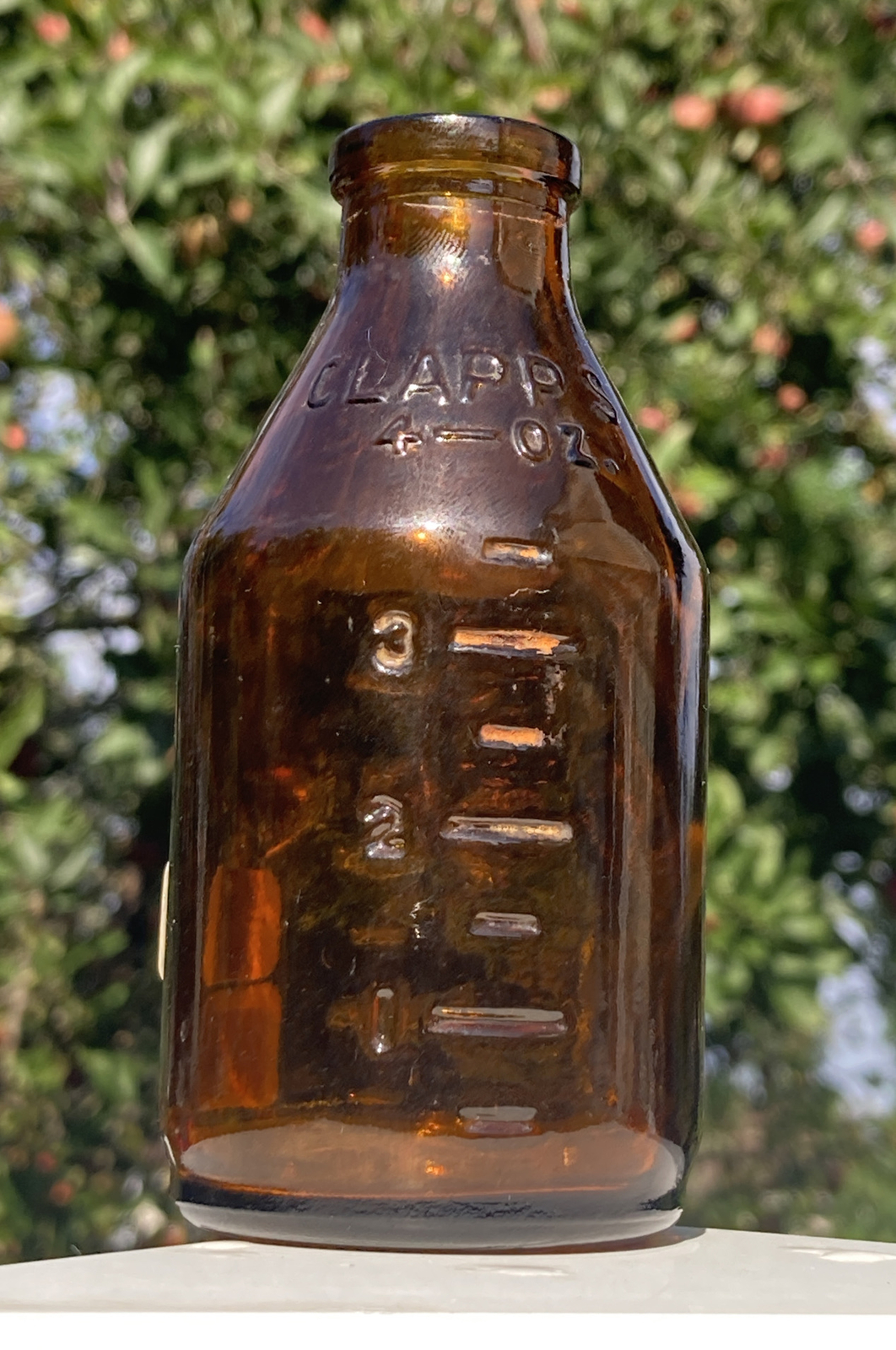 Vintage Clapp’s Bottle Circa 1950-60s Dark Amber 4oz Glass Juice Baby 4 ...