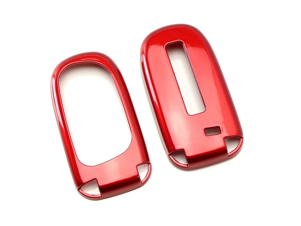 Exact Fit Glossy Sparkling Red Smart Key Fob Shell Cover For Jeep Dodge ...