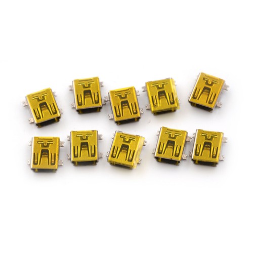 10x Mini USB Type B Female Socket 5 Pin Right Angle DIP Jack Connector ...