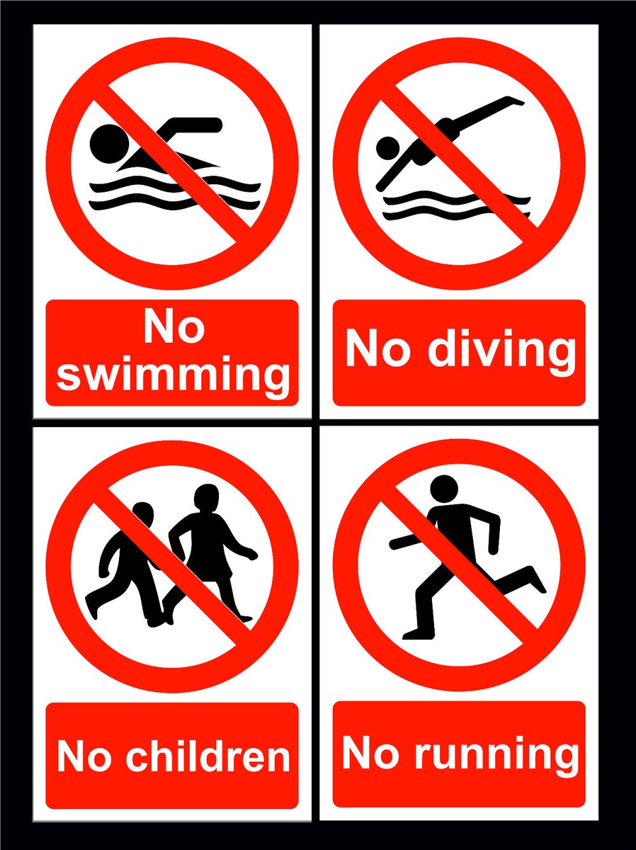 No Running Symbol No Running Pool Signs Great American Property