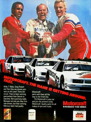 Willy T Ribbs Greg Pickett Tom Gloy 1984 Motorcraft Original Print Ad 8 ...