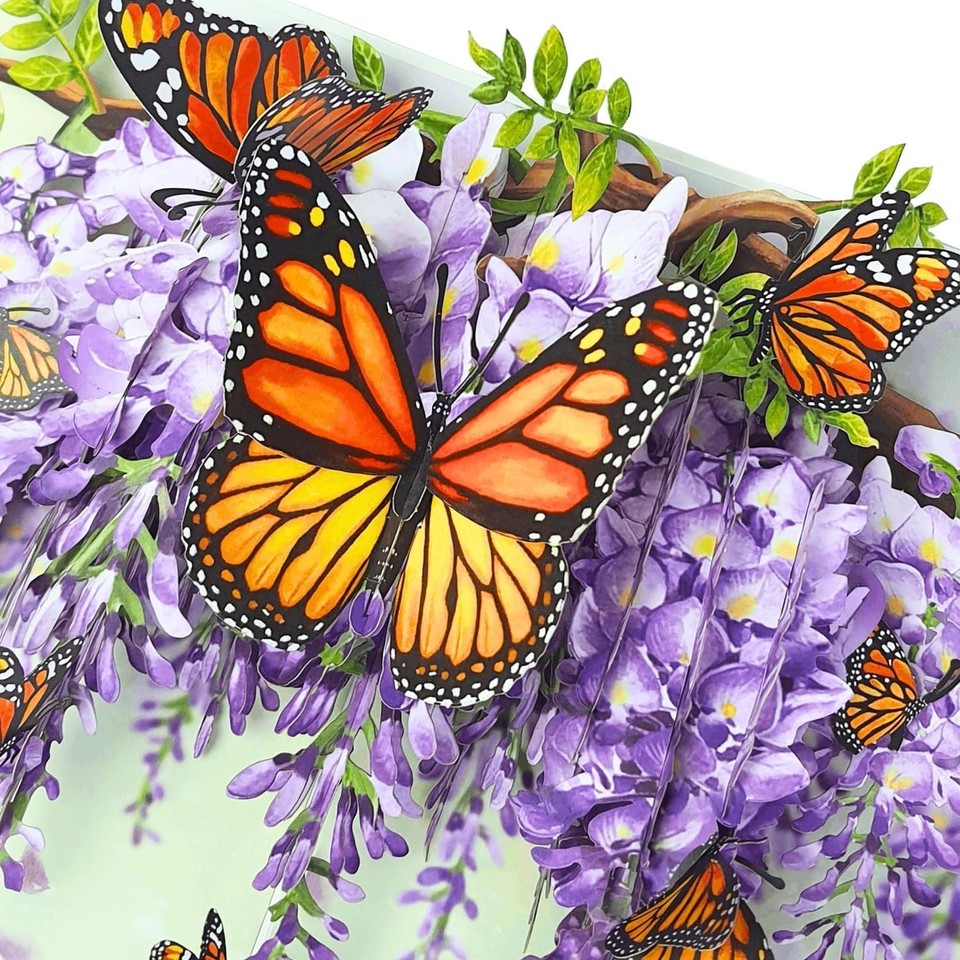 Mothers Day Card, Butterfly Wisteria Pop Up Mothers Day Card For Mom ...