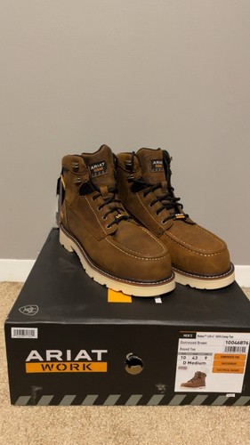 Ariat Rebar Lift 6" H20 Comp Toe Mens Sz 10 EE Distressed Brown Work ...