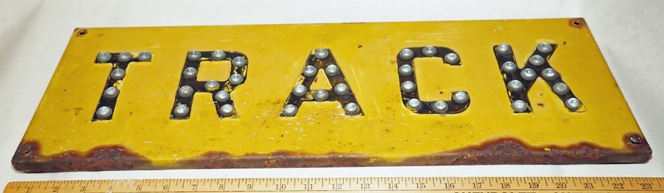 Cats Eye Railroad Track Sign - Yellow w Black Letters - Vintage ...