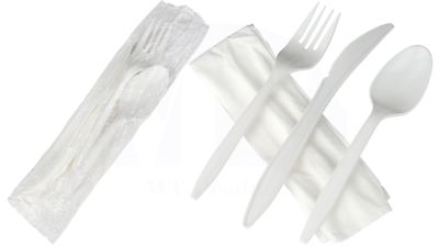 MT Products Plastic Cutlery Set – Individually Wrapped Silverware ...