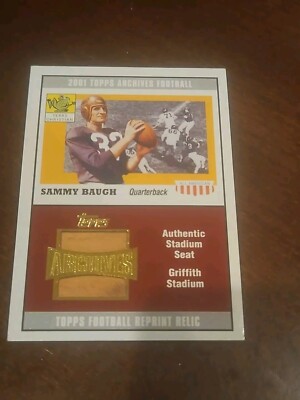 griffith stadium seat game used relic gu card washington dc commanders ...