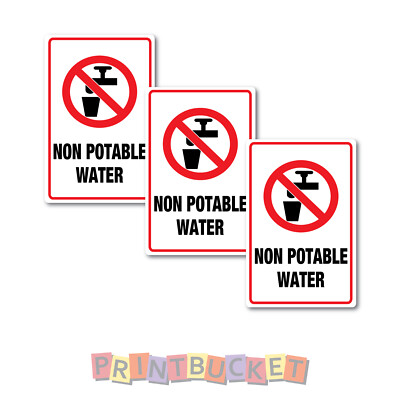 Non Potable Water sticker 3 pack 100mm water/fade proof vinyl | eBay ...