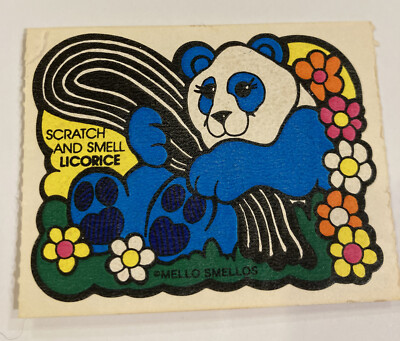 Vintage 1980’s Mello Smellos Scratch and Smell Licorice panda bear ...