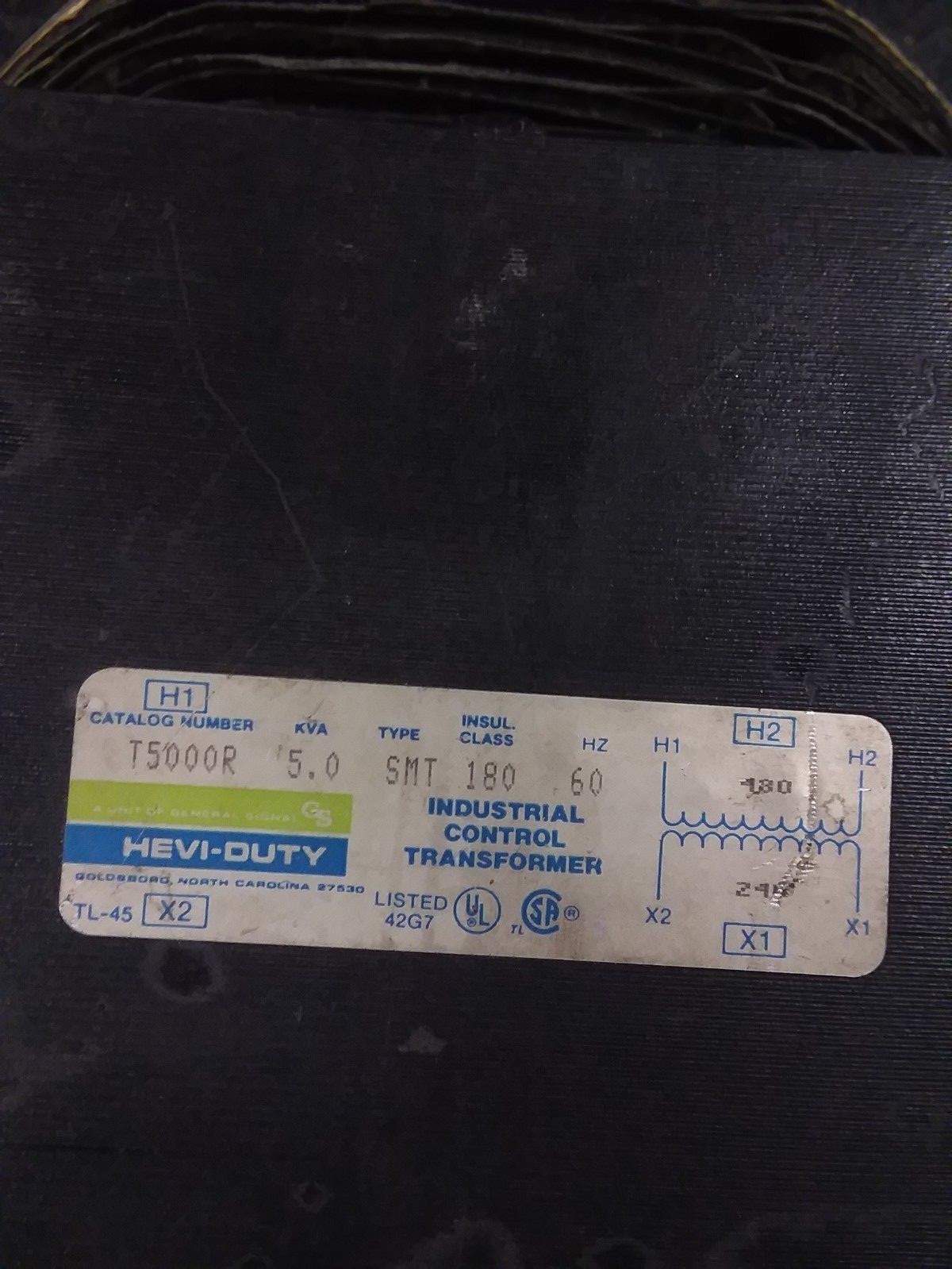 Hevi-Duty T5000R Machine Tool Control Transformer 5kVA Pri 480V Sec ...