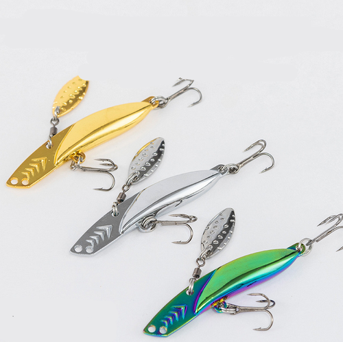 5pcs Metal Blade Fishing Lures Hard VIB Crank Spinner Baits Sinking ...