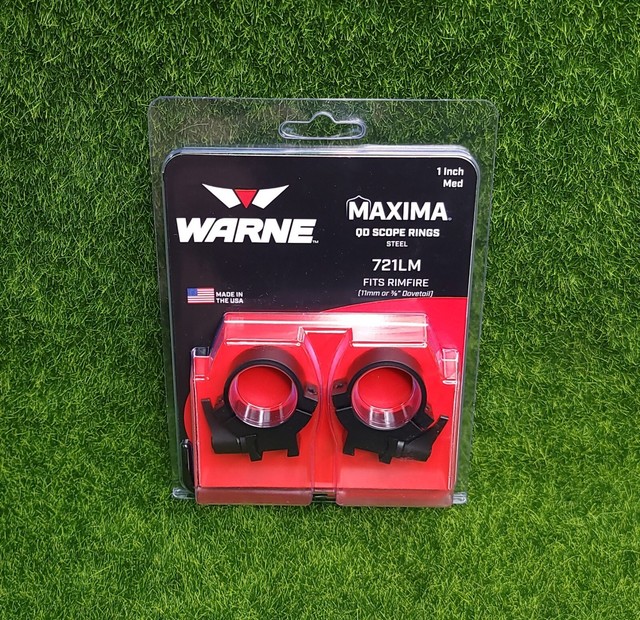 Warne Maxima Medium 1" QD Rimfire Scope Rings - Matte Black (721LM) for ...