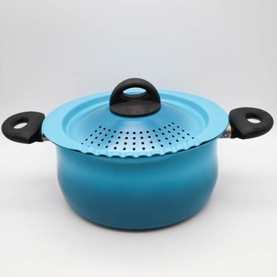Bialetti Italian Essentials Oval Pasta Pot w/ Strainer Lid 5.5QT Teal ...
