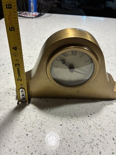 Vintage Decorative Brass Gold Roman Numerals Mini Quartz Analog Table ...