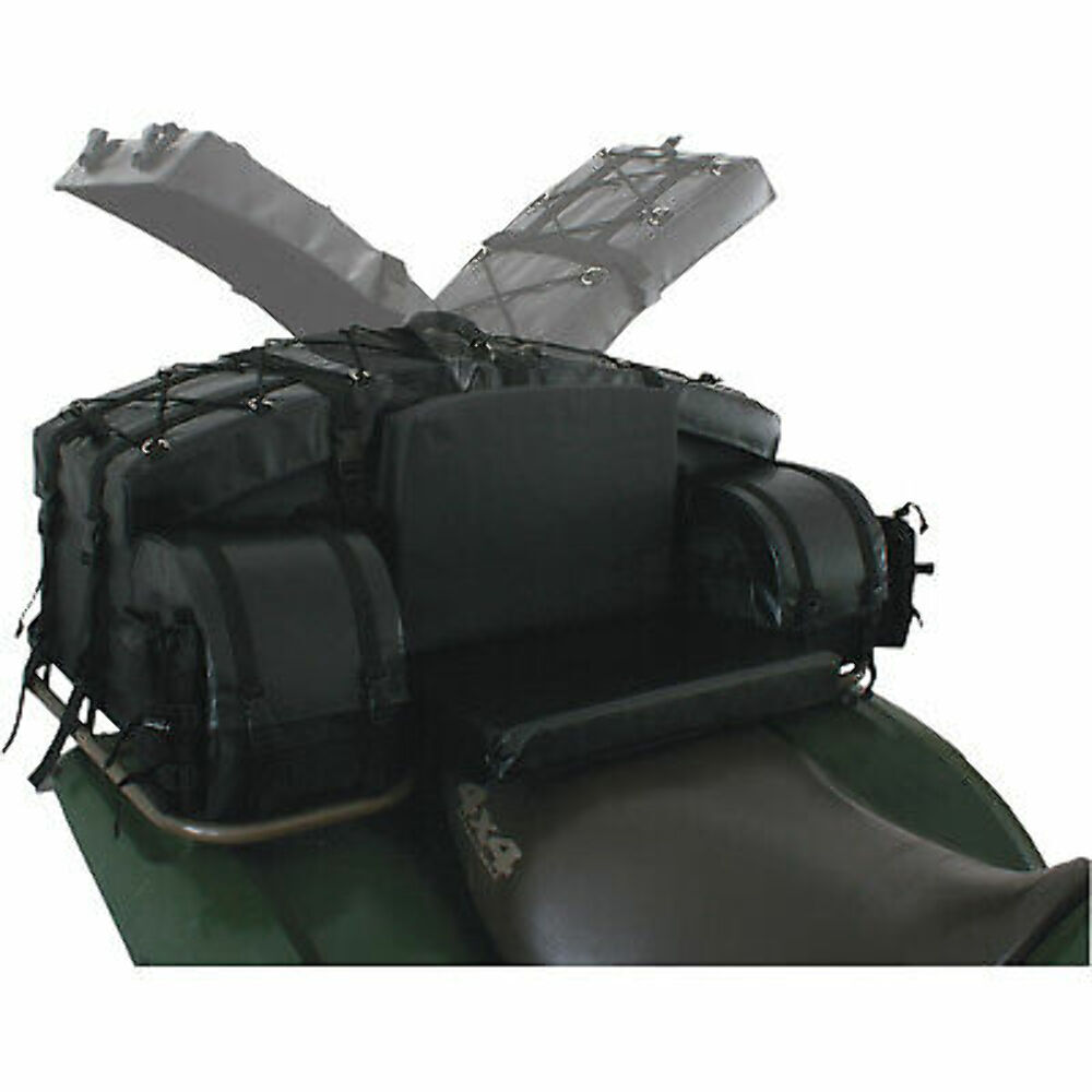 Universal ATV Rear Rack Pack Seat Soft Storage Cargo Bag ATV Tek Black ...