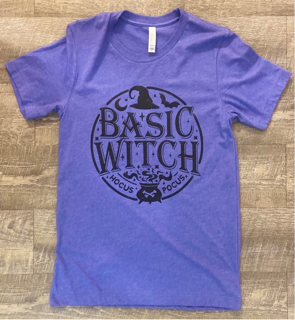 Women's Bella + Canvas Basic Witch T-shirt Purple, Size Large, New | eBay