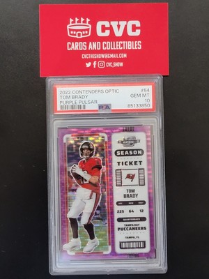 2022 Contenders Optic Tom Brady Purple Pulsar Season Ticket #/26 PSA 10 ...