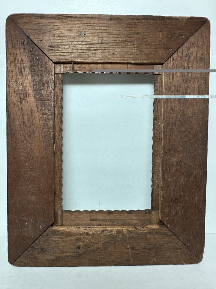 Antique Victorian Carved Wood TRAMP ART Layered Cigar Box Photo Picture ...