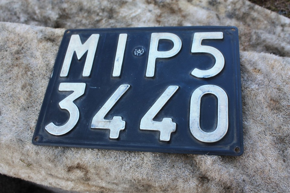 Vintage Italian License Plate Milan Milano Italy Black Rear Plate 1963 ...
