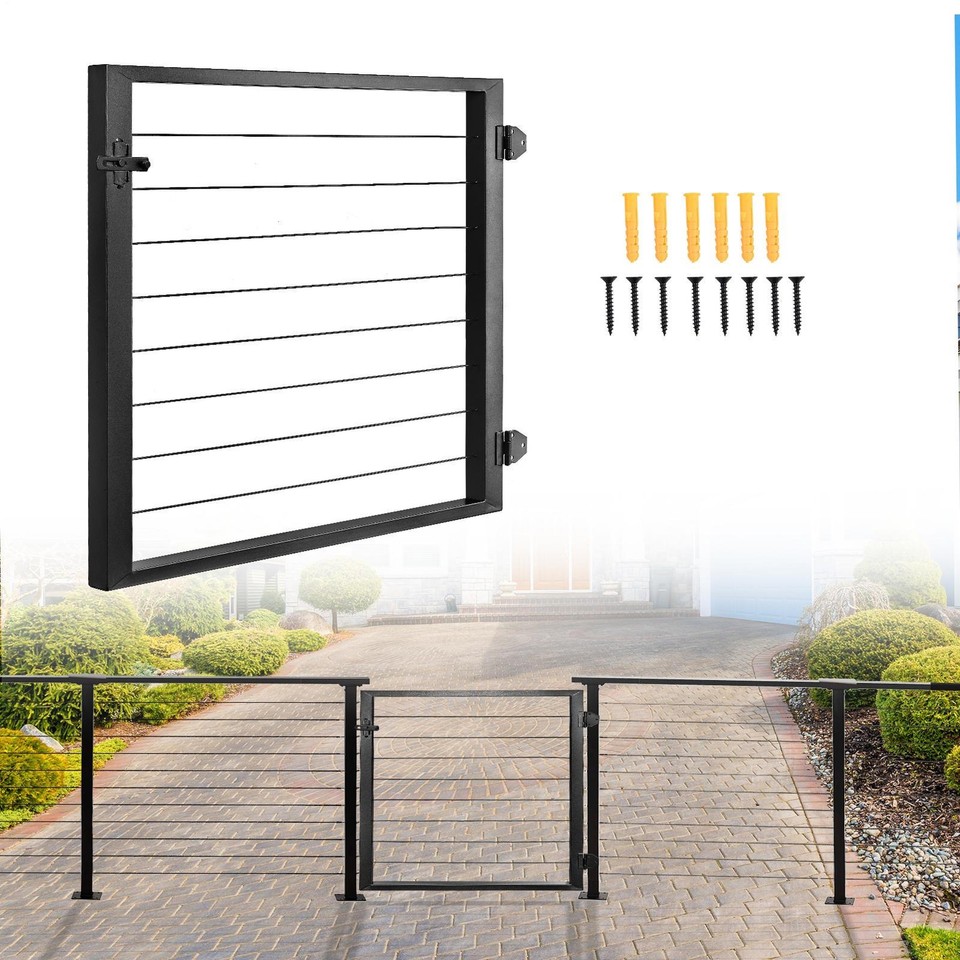 Cable Railing Gate Brushed for Wood Metal 36" Cable Railing System ...