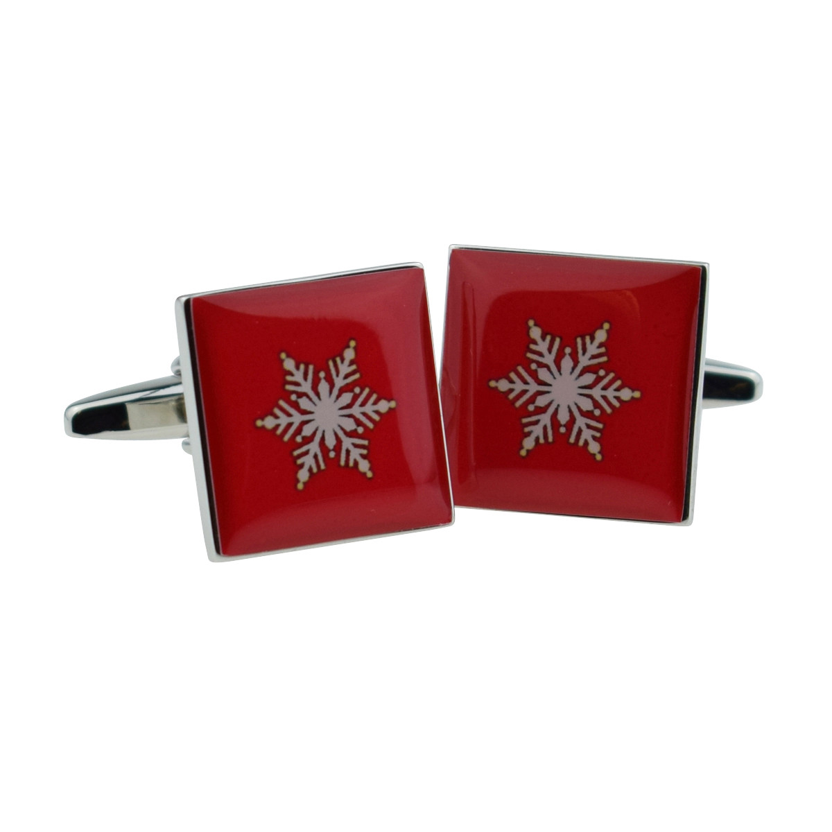 Red Christmas Snowflake Cufflinks - X2BOCS084 | eBay