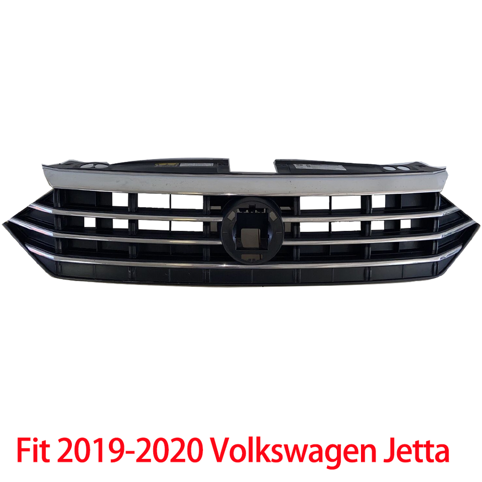Front Bumper Upper Grille Grill W/Chrome Trim For 2019 2020 VW ...