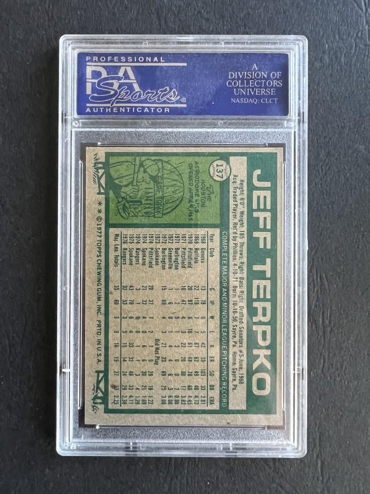 1977 Topps Jeff Terpko #137 PSA 9 MINT | eBay