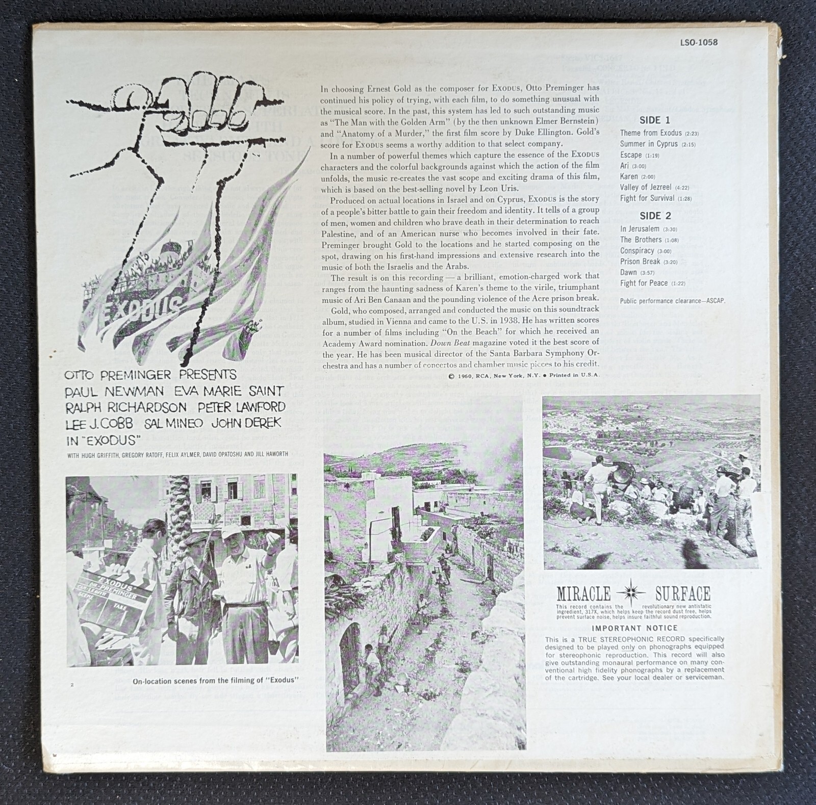 ERNEST GOLD Exodus Original Soundtrack LP Vinyl Record RCA Victor LSO ...