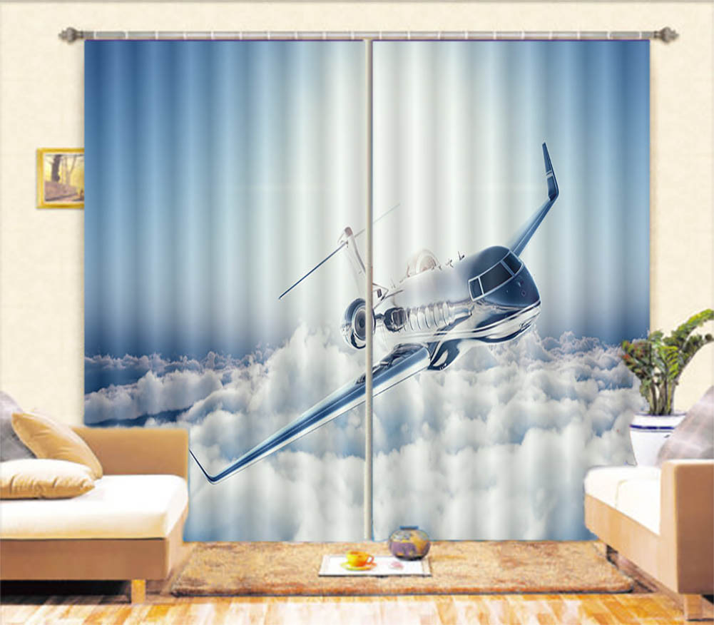 Big Passenger Aircraft 3D Curtains Blockout Photo Printing Curtains ...
