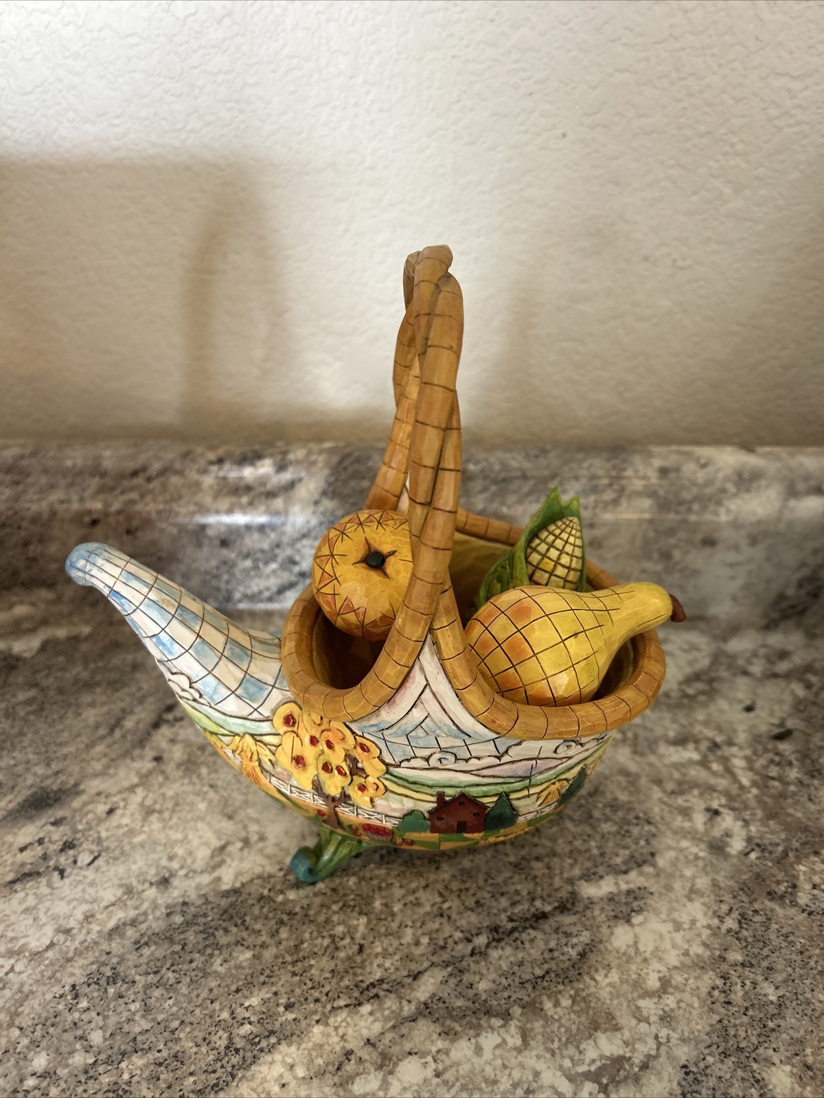 Jim Shore Cornucopia Heartwood Creek Basket of Plenty Harvest Figurine ...