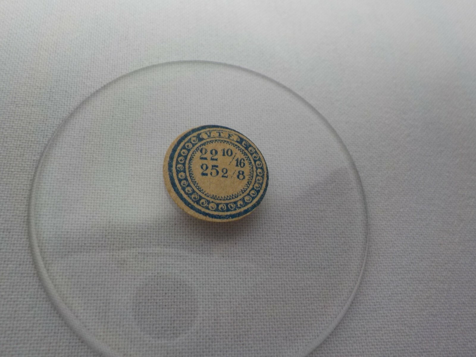 VTF THICK GLASS POCKET WATCH CRYSTAL NEW OLD STOCK 22 10/16 2/8 ...