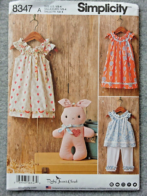 Simplicity Sewing Pattern 8347 Baby Toddler Outfits Sz 1/2-1-2-3-4 ...