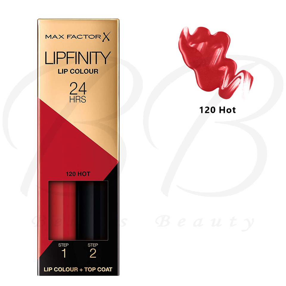MAX FACTOR Lipfinity 2 Step Lip Colour + Top Coat 24Hrs Lip Tint ...