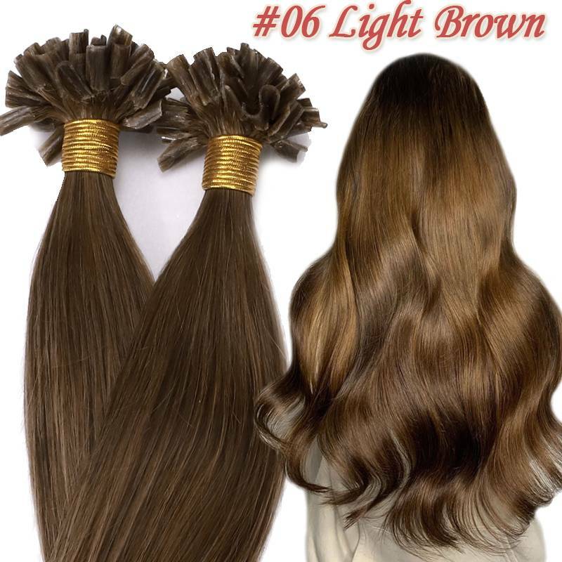 150G Thick Full Head Pre Bonded Keratin Fusion U Nail Tip Human Hair ...