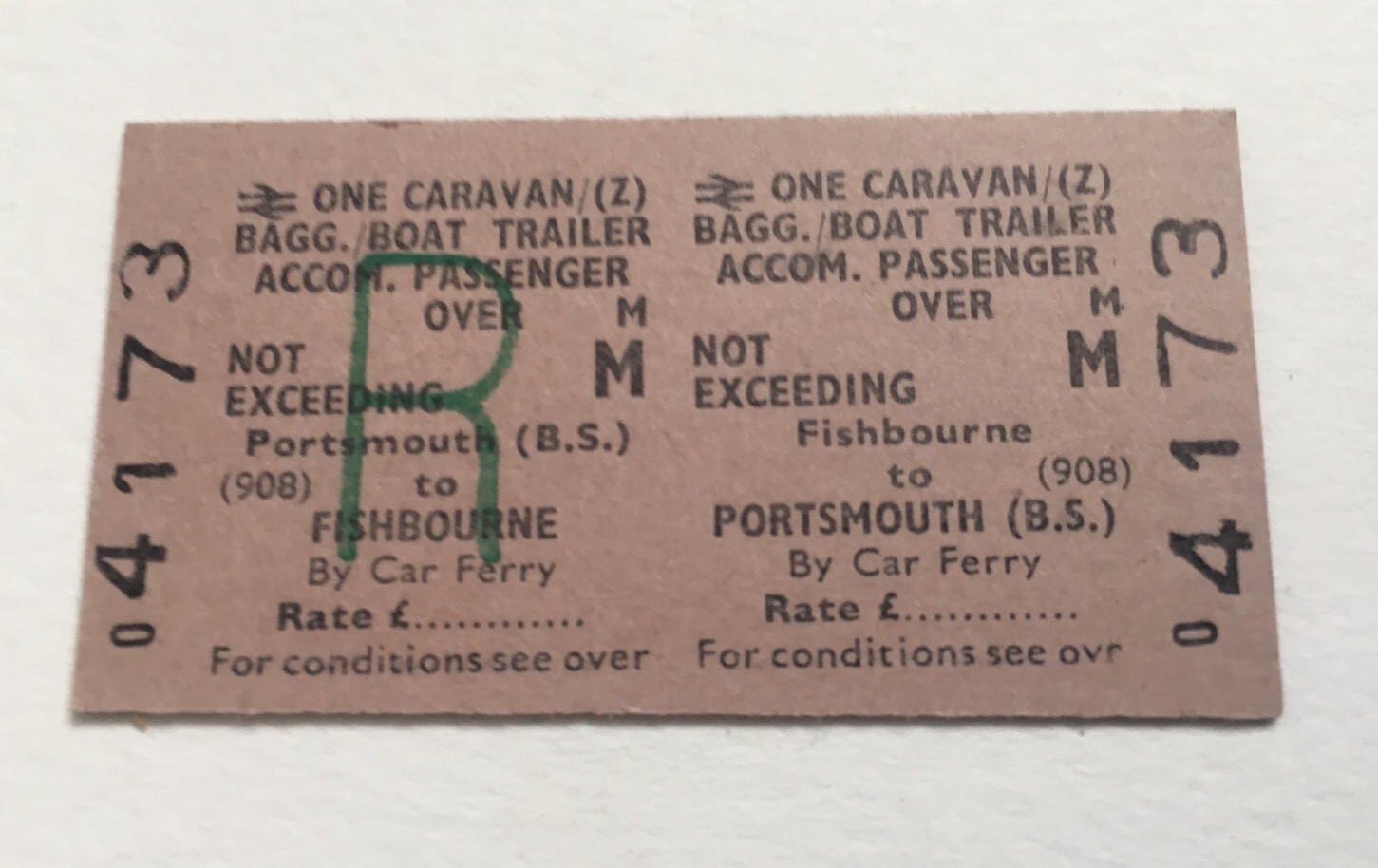 Vintage 1970s British Railways Ferry Ticket Caravan Isle of Wight ...