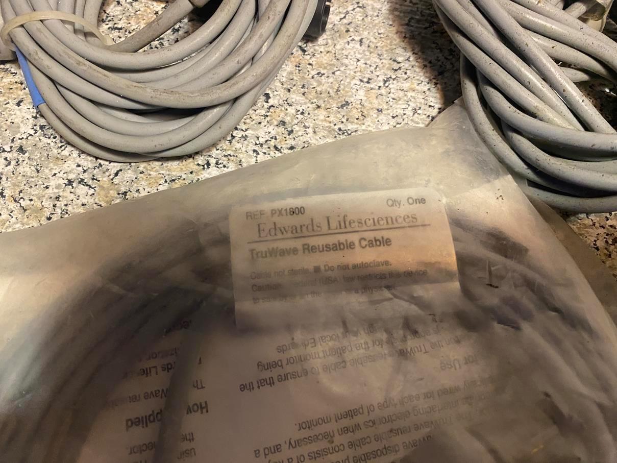 16ea Edwards Lifesciences TruWave Reusable Cables w 3 Transpac cables ...