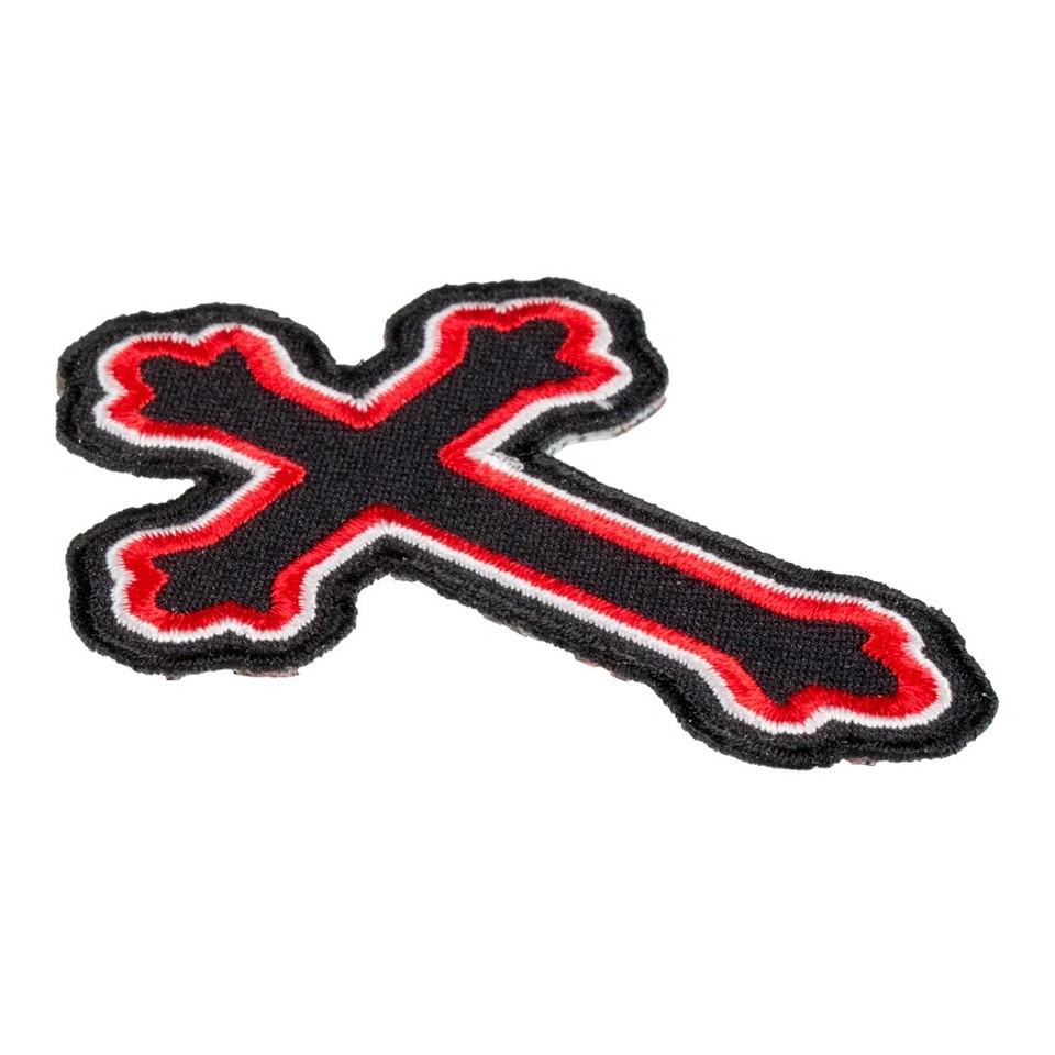 Red & Black Decorative Cross Patch, Religious Cross Patches | eBay
