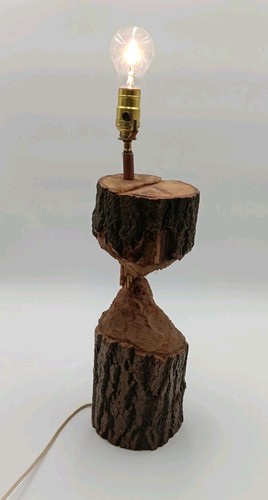 25" Wood Lamp Base Log Cabin Table Lamp Log Lamp Rustic Natural Wood ...