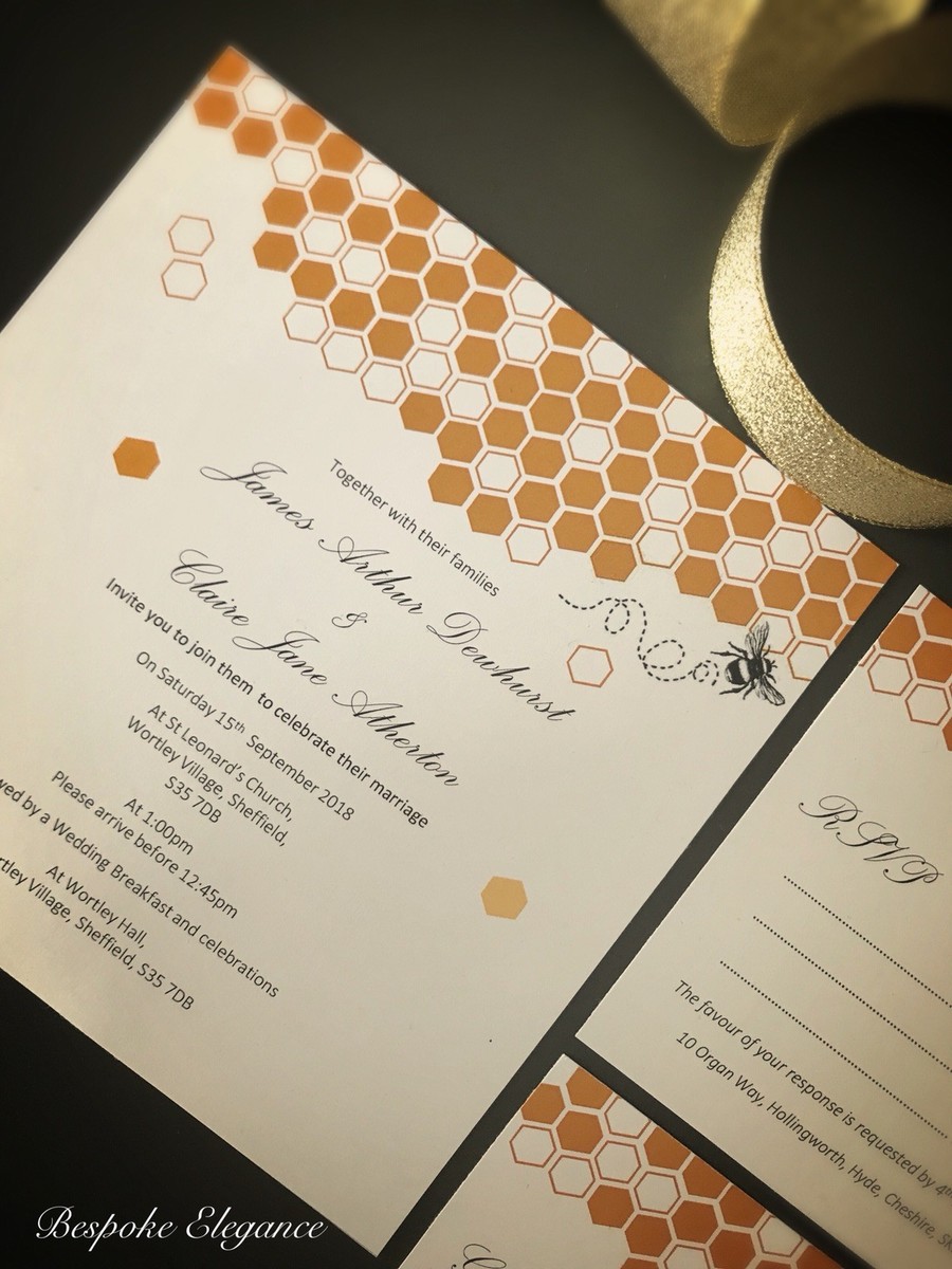 Bee Themed Wedding Invitations
