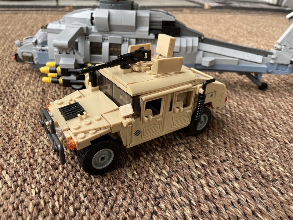 Humvee Tan Building Blocks MOC Military Armored Off-Road Army Brick ...