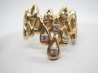 18k Solid Gold Multi Diamond Custom Made Dinner Ring Size 8 SAVE 2,200 ...