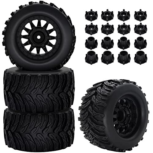 12Mm/14Mm Hex RC Wheels and Tires for 1/10 Scale Traxxas Slash 2WD 4Ã ...